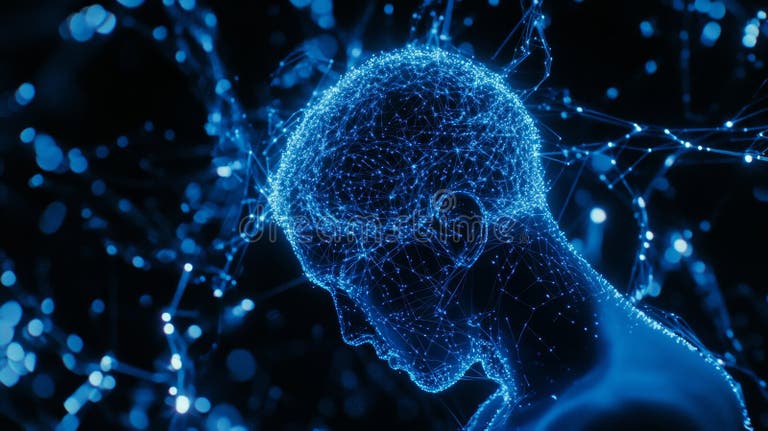 Human Brain Network, Digital Rendering. Neural Connections, Cognitive ...