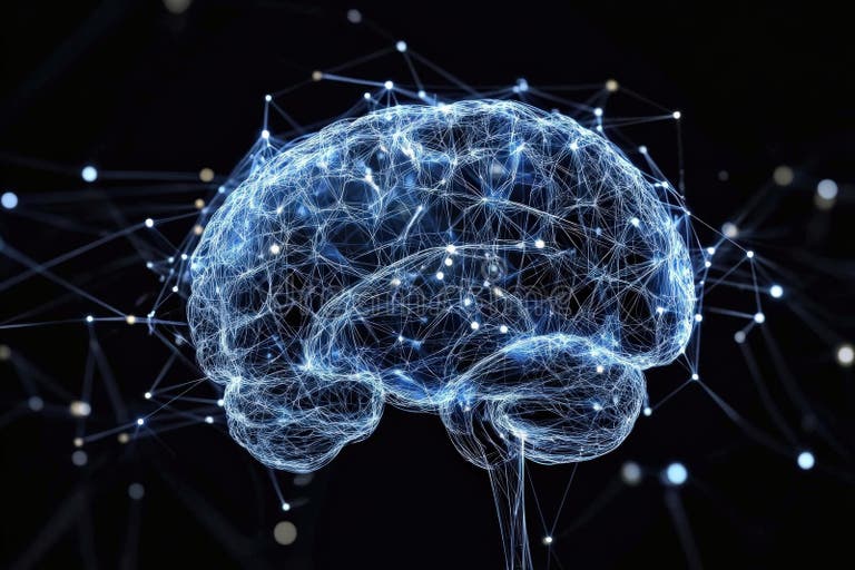 Human Brain Network Visualization Stock Illustration - Illustration of ...