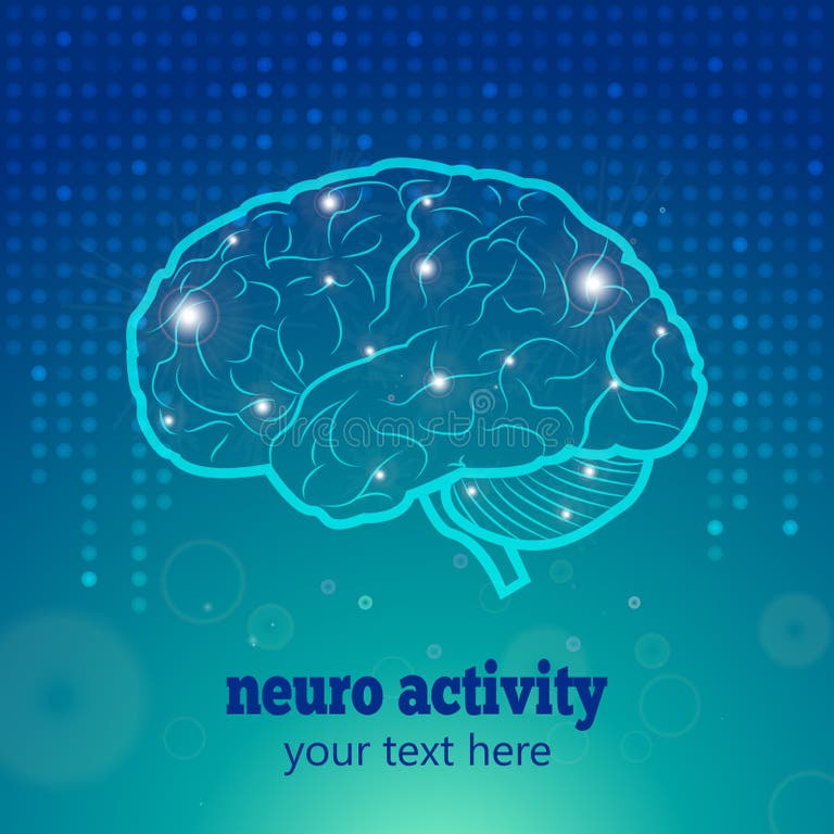 Human Brain Neural Activity Stock Vector - Illustration of nervous ...