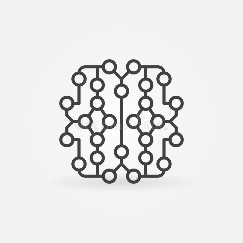 Human Brain Neural Connections Vector Thin Line Concept Icon Stock ...