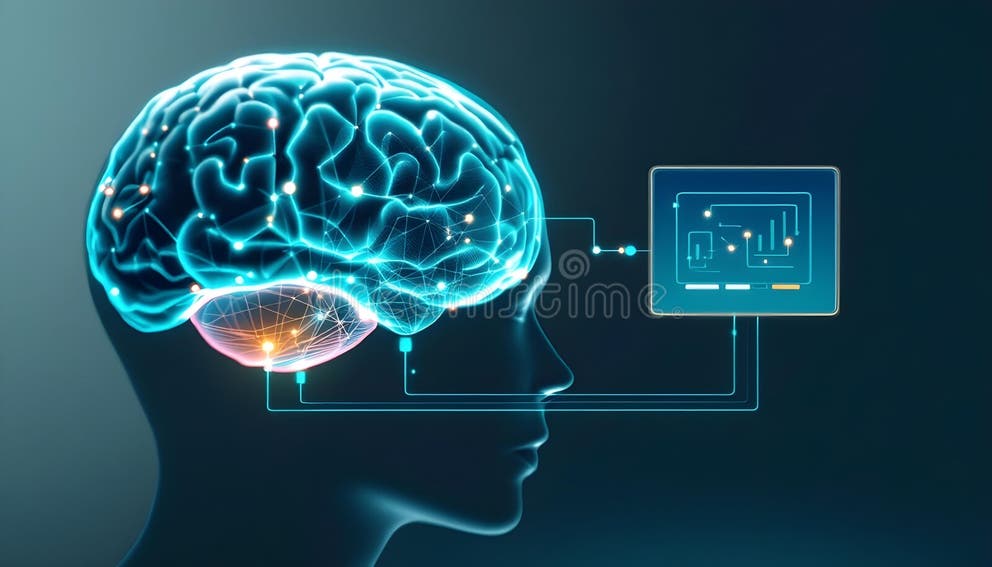 Human Brain Neural Network Ai Technology Visualization Stock ...