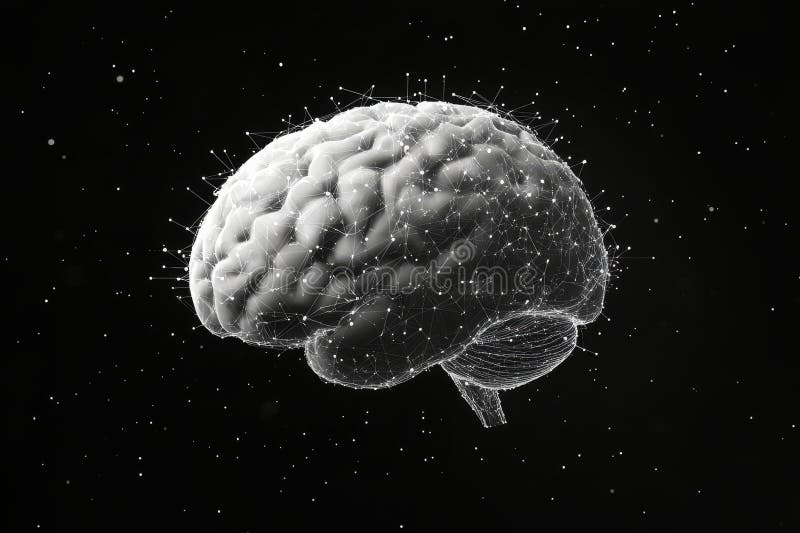 Human Brain, Neural Network, Artificial Intelligence. 3D Illustration ...