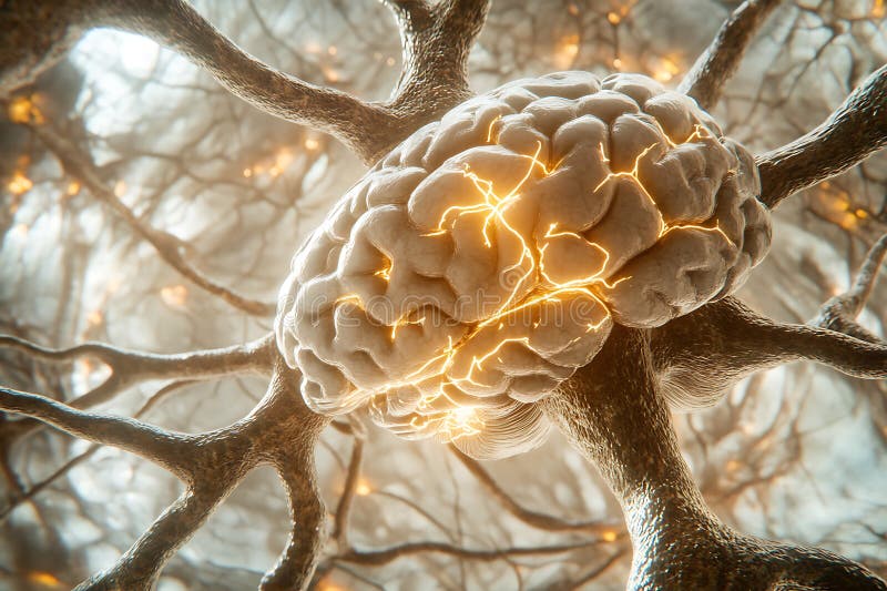 Human Brain Neural Network stock illustration. Illustration of ...