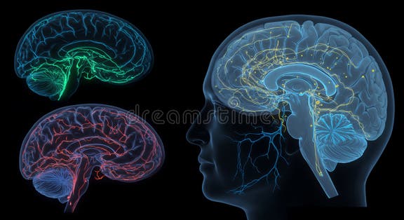 Human Brain Neural Pathways 3D Rendering: Detailed Anatomy ...