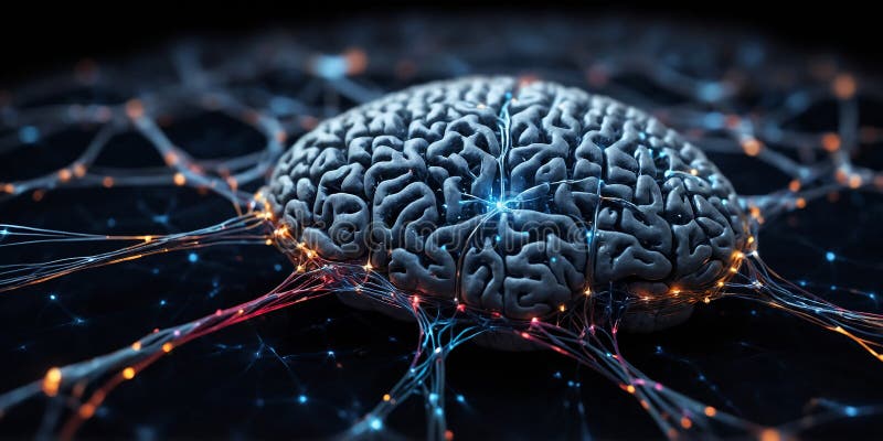 Human Brain with Neuro System. Mind and Science Concept Stock Image ...