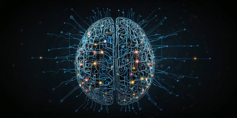 Human Brain with Neuro System. Mind, Intelligence and Science Concept ...