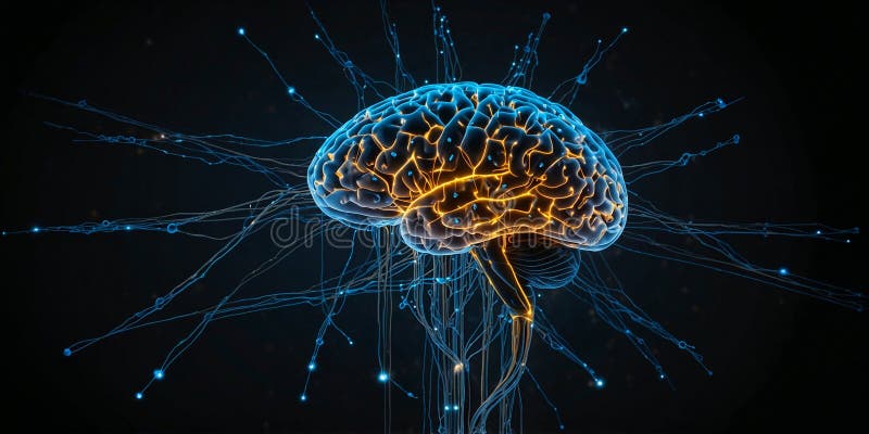 Human Brain with Neuro System. Mind and Science Concept Stock Image ...