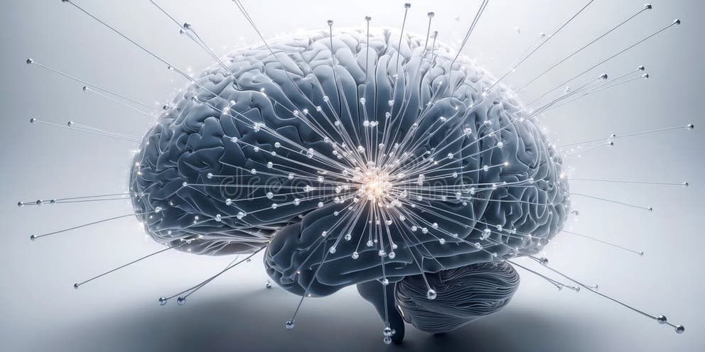 Human Brain with Neuro System. Mind and Science Concept Stock Image ...