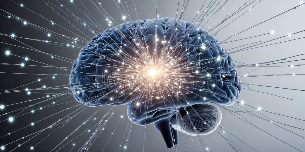 Human Brain with Neuro System. Mind and Science Concept Stock Image ...