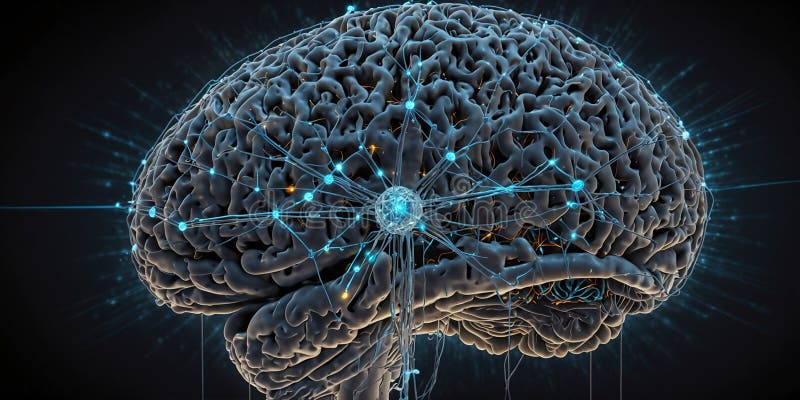 Human Brain with Neuro System. Mind and Science Concept Stock Image ...