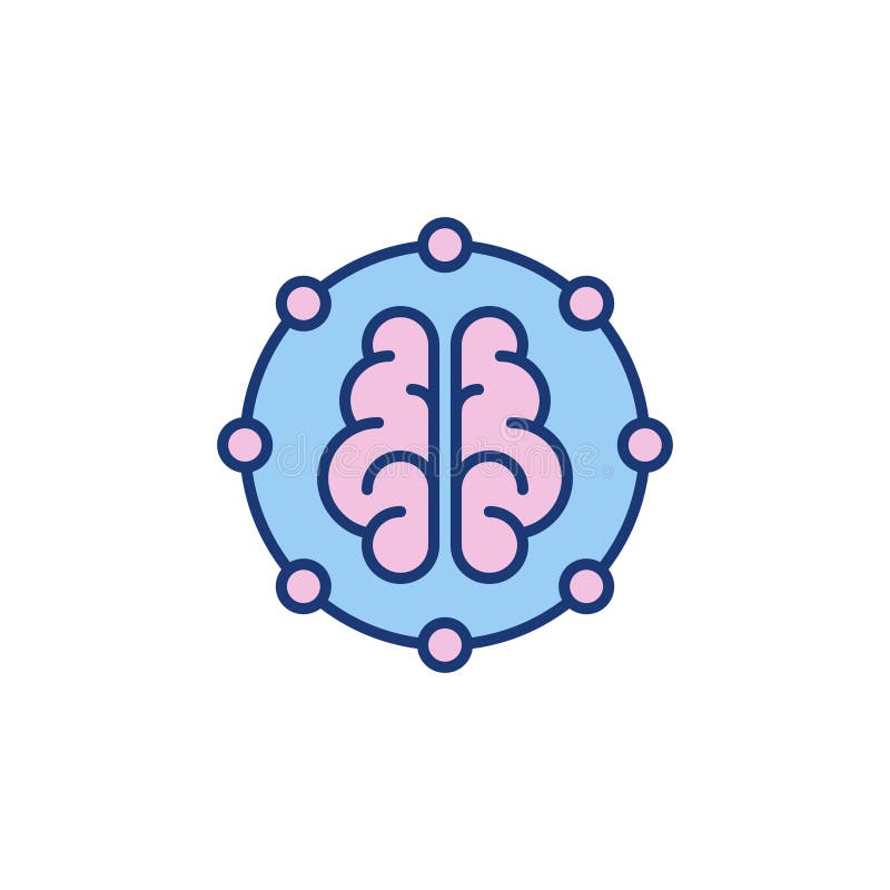 Human Brain Neuron Connections Concept Round Colored Icon Stock Vector ...