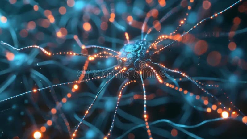 Human Brain Neurons Nervous Neurons Visualization As Digital Technology ...