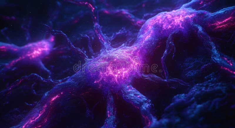 Human Brain Neurons and Glial Cells are Shown in Detail through a Close ...