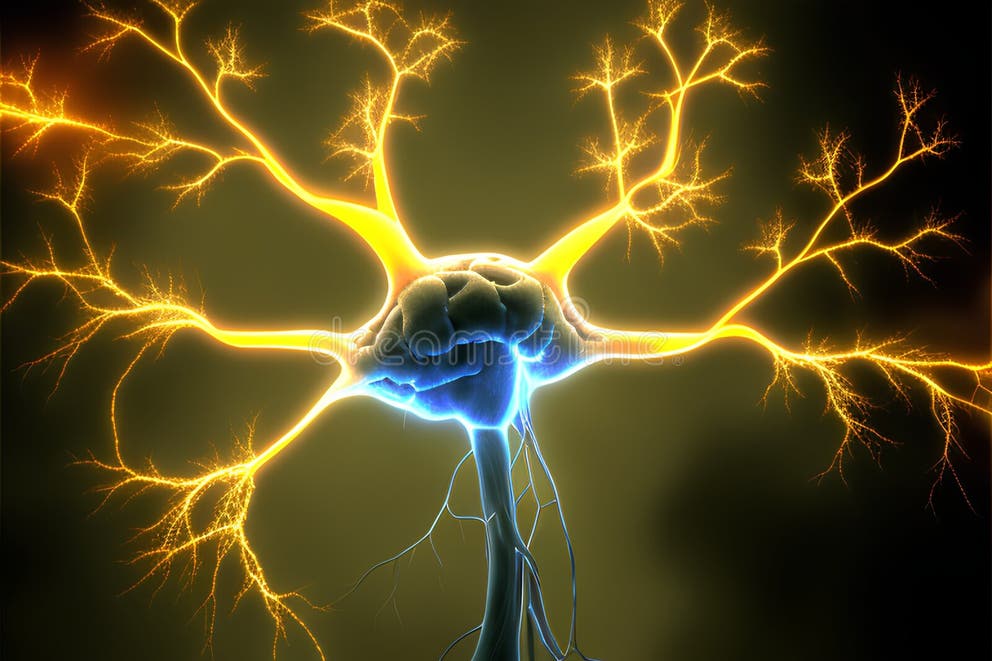 Human Brain with Neurons and Nervous System, 3d Render, Computer ...