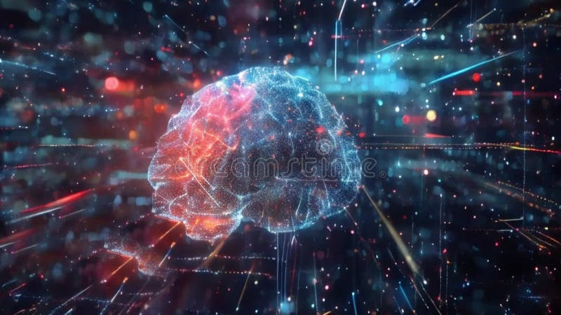 Human Brain Neurons Nervous Neurons Visualization As Digital Technology ...