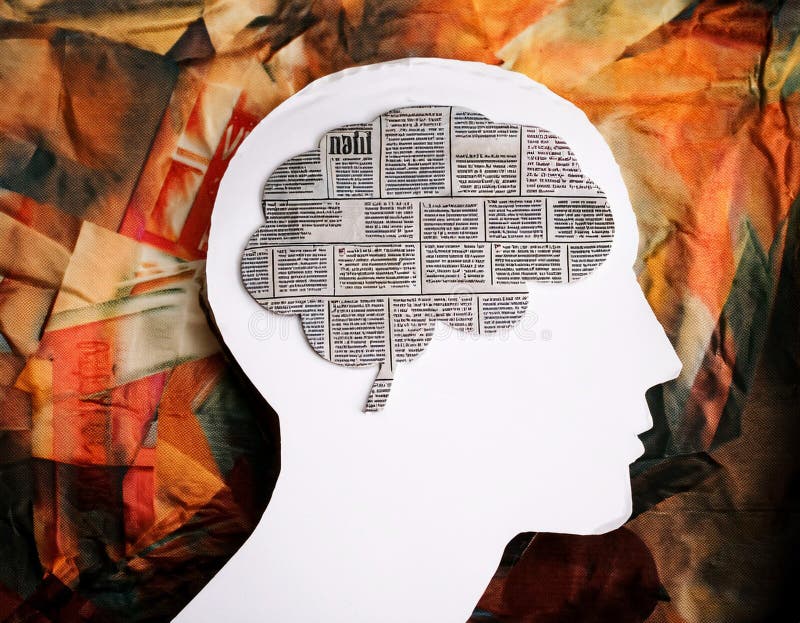 Human Brain in Newspaper Collage Style Symbolizing Learning ...