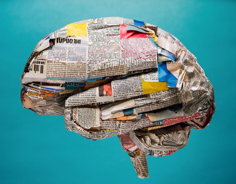 Human Brain in Newspaper Collage Style Symbolizing Learning ...