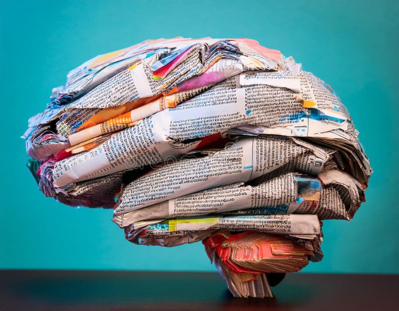 Human Brain in Newspaper Collage Style Symbolizing Learning ...