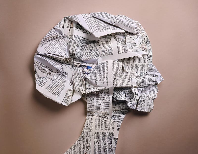 Human Brain in Newspaper Collage Style Symbolizing Learning ...