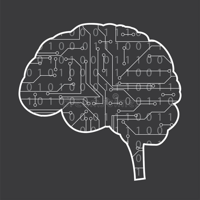 Human Brain with Numbers and Neural Connections. Intelligence Concept ...