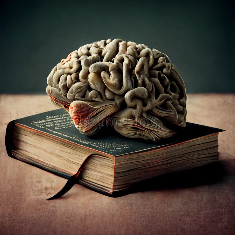Human Brain and Old Book. Illustration Stock Illustration ...