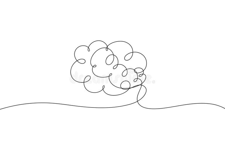 Human Brain White Linear Stock Illustrations – 5,349 Human Brain White ...