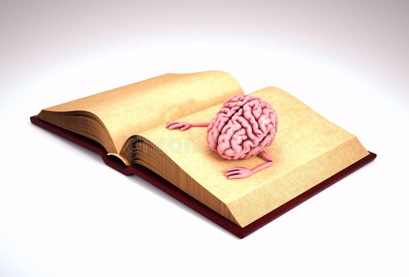 Human Brain on an Open Book. Self Development and Education Concept ...