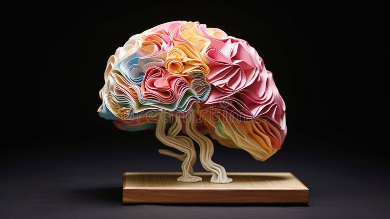 Human Brain Origami stock illustration. Illustration of intellect ...