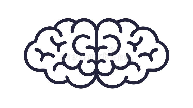 Human Brain Outline, Cognitive Function, Vector Design Generative AI ...