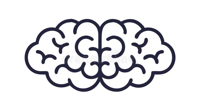 Human Brain Outline, Cognitive Function, Vector Design Generative AI ...