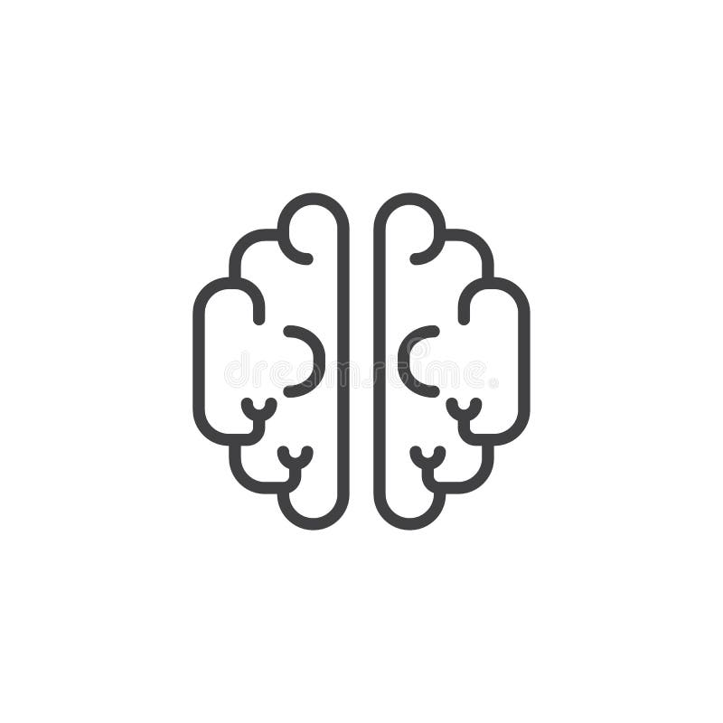 Human brain outline icon stock vector. Illustration of intelligence ...