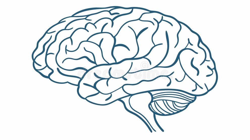 Human Brain Outline Mind Intelligence, Vector Design Generative AI ...