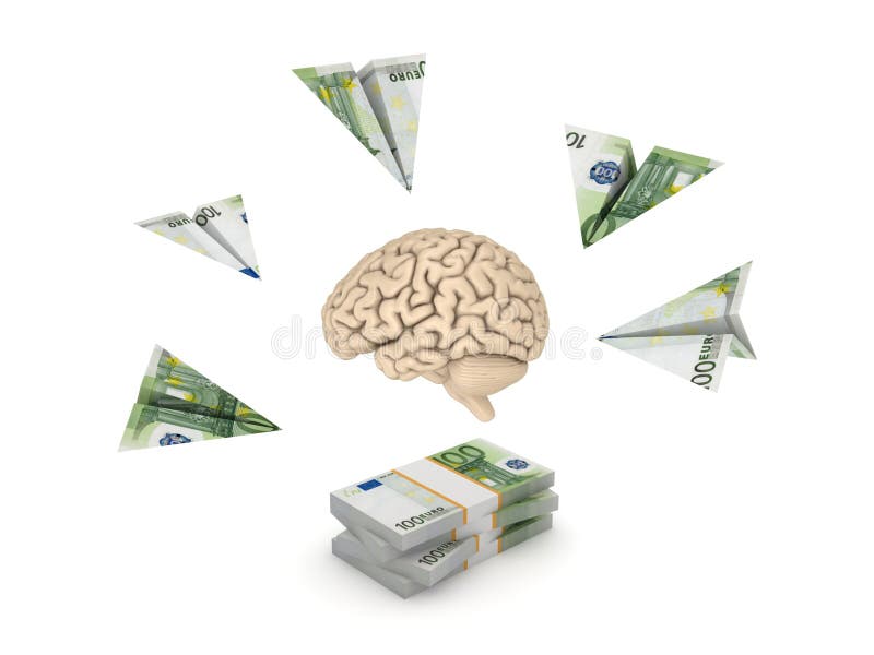 3d Human with Euro-parachute Stock Illustration - Illustration of euro ...