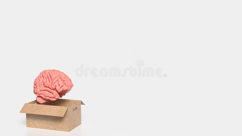 The Human Brain in Paper Box for Creative or Sci Concept 3d Rendering ...