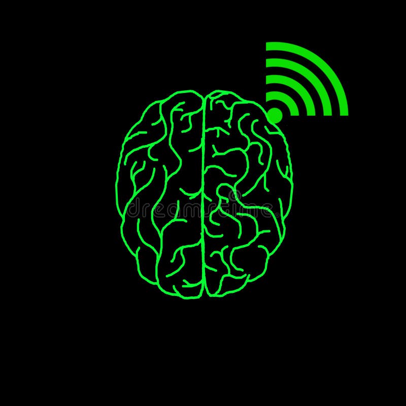 Human Brain and Internet Technology Stock Illustration - Illustration ...