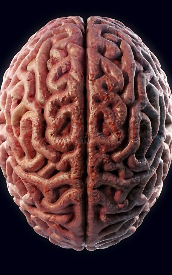 A Human Brain with a Pattern on it S Face Stock Illustration ...