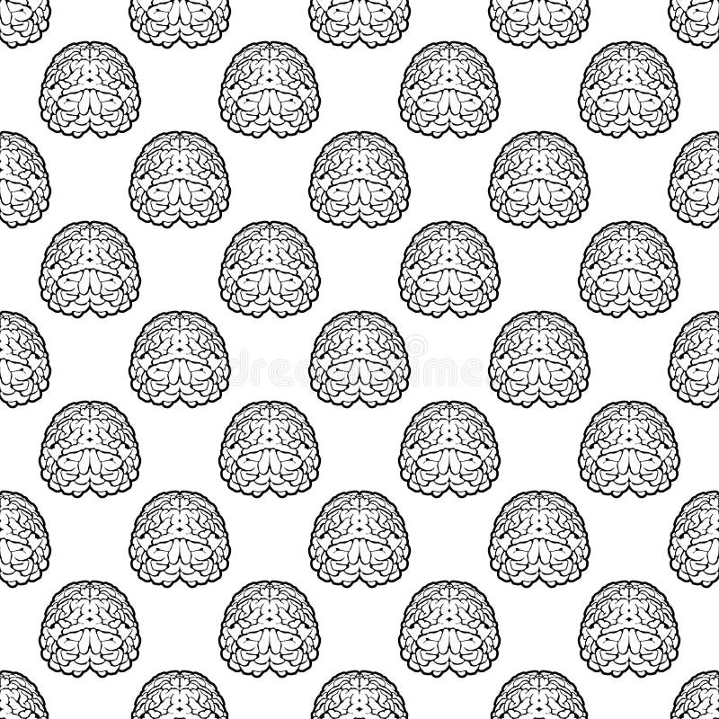 Human Brain Pattern Seamless Stock Vector - Illustration of head ...