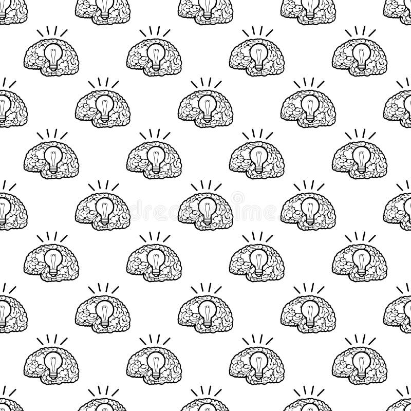 Human Brain Pattern Seamless Stock Illustration - Illustration of ...