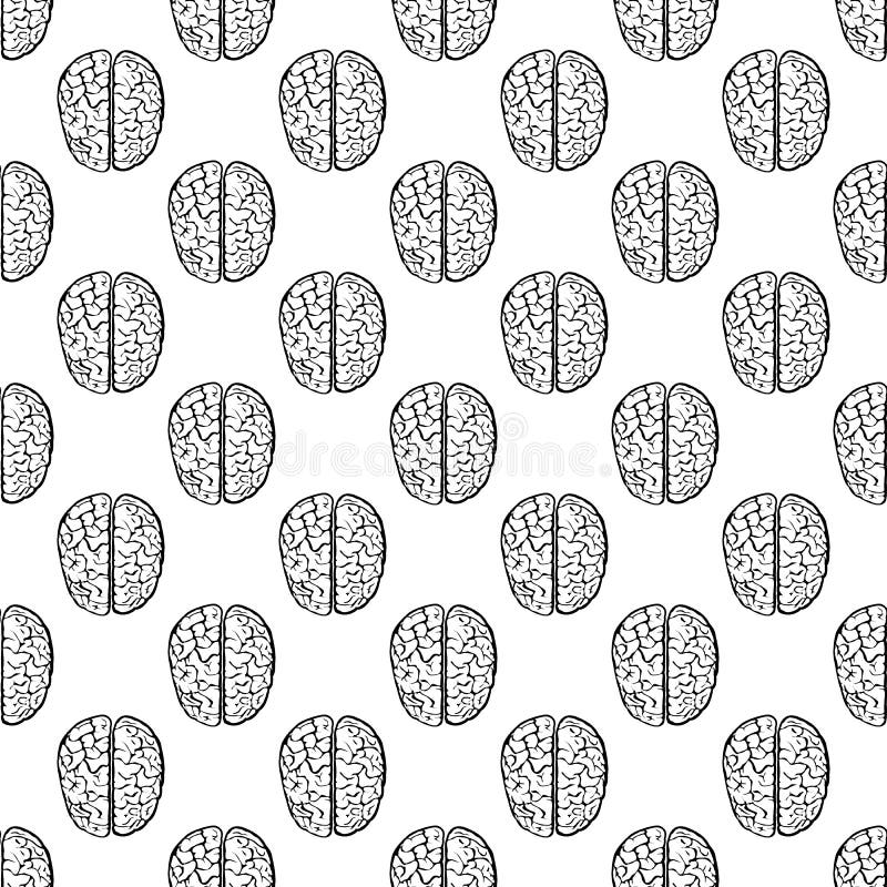 Human Brain Pattern Seamless Stock Illustration - Illustration of mind ...