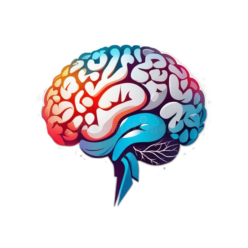 Human brain picture stock illustration. Illustration of sticker - 350697440