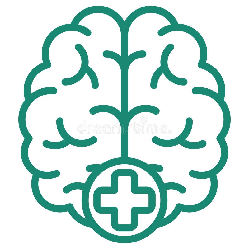 Human brain with plus sign stock vector. Illustration of intellect ...