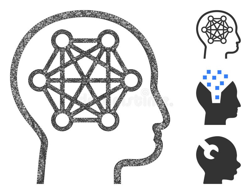 Human Brain Polygonal Web Vector Mesh Illustration Stock Illustration ...