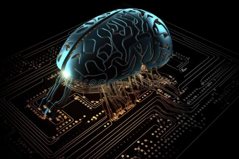 Human Brain on a Printed Circuit Board - AI Generated Stock ... Human Brain on a Printed Circuit Board - AI Generated Stock ...
