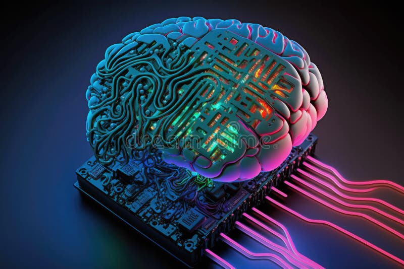 Human Brain on a Printed Circuit Board - Generative AI Stock ... Human Brain on a Printed Circuit Board - Generative AI Stock ...