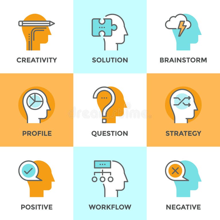 Brain Power Positive Negative Stock Illustrations – 120 Brain Power ...