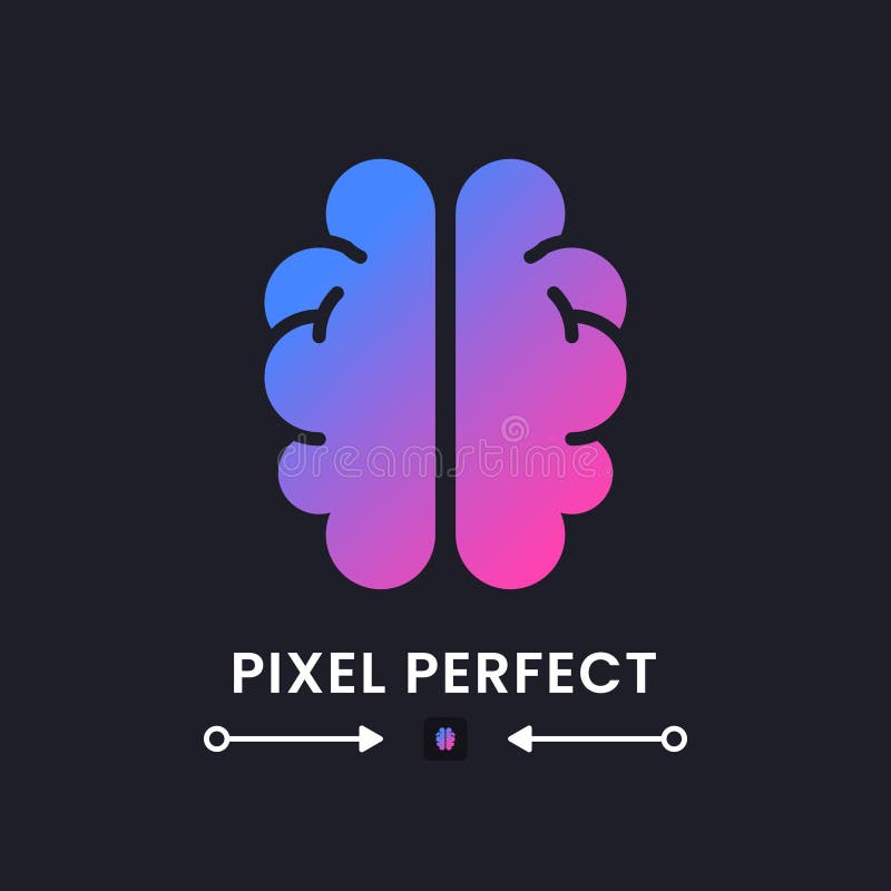 Human Brain Purple Solid Gradient Desktop Icon on Black Stock Vector ...