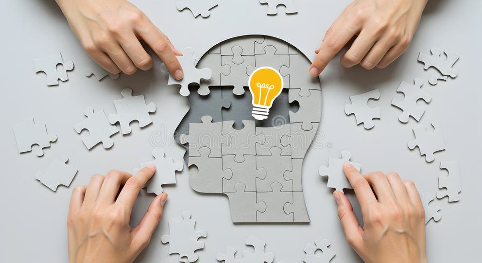Human Brain Puzzle Concept Solving Problems and Finding Solutions with ...