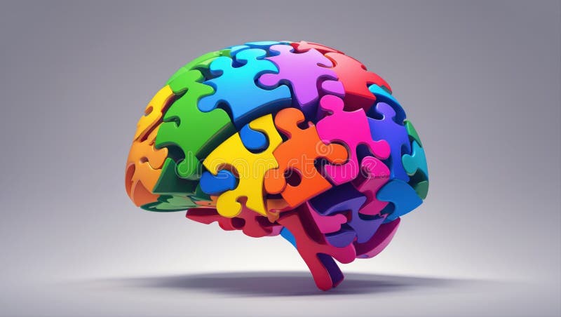 Human Brain Puzzle Pieces Symbolizing the Complexities of the Mind and Neurological Diversity ...