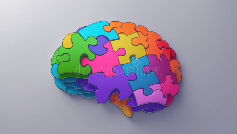 Human Brain Puzzle Pieces Symbolizing the Complexities of the Mind and Neurological Diversity ...