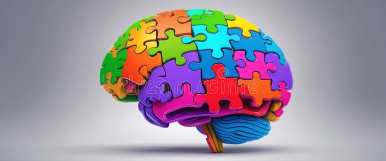 Human Brain Puzzle Pieces Symbolizing the Complexities of the Mind and ...